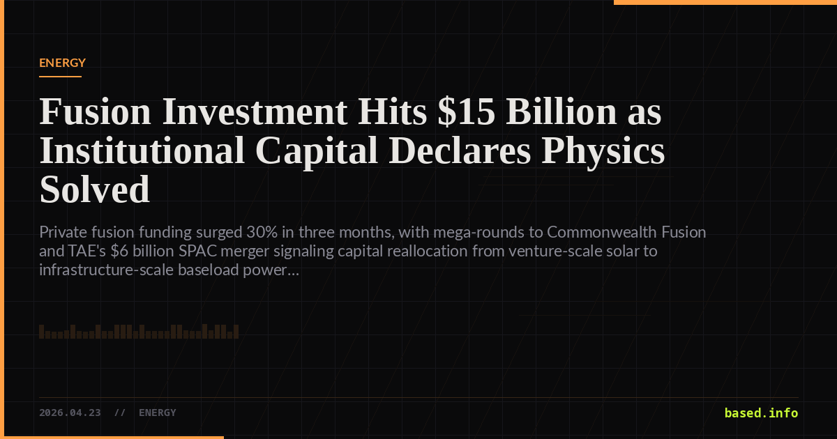 Fusion Investment Hits $15 Billion as Institutional Capital Declares ...